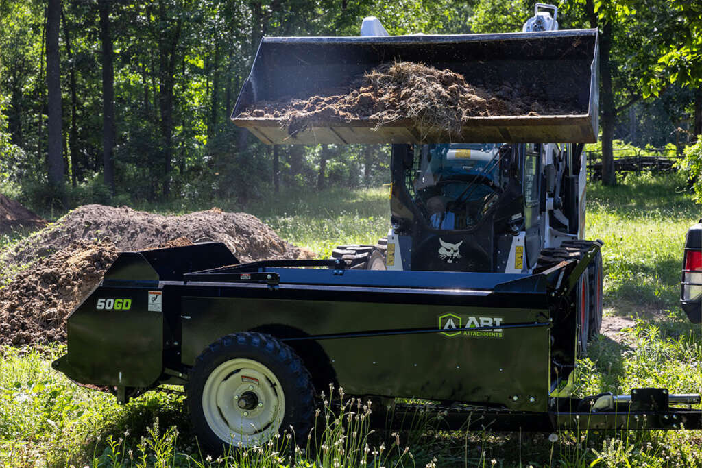 50ft³ Ground Driven Small Manure Spreader for ATV and UTV - ABI Attachments