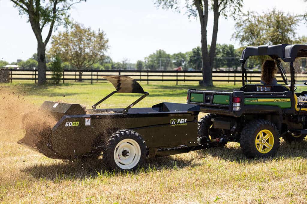 50ft³ Ground Driven Small Manure Spreader for ATV and UTV - ABI Attachments